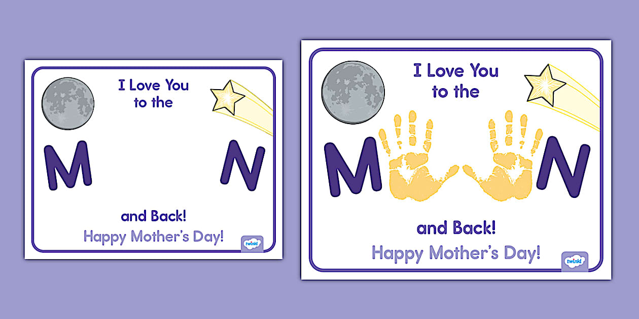 I Love You to the Moon Mother's Day Handprint Craft