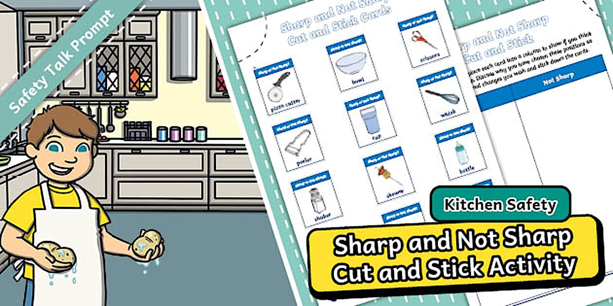 Kitchen Safety: Sharp and Not Sharp Cut and Stick Activity