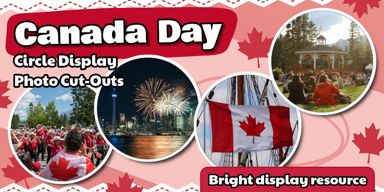* NEW * Canada Day Circle Display Photo Cut-Outs