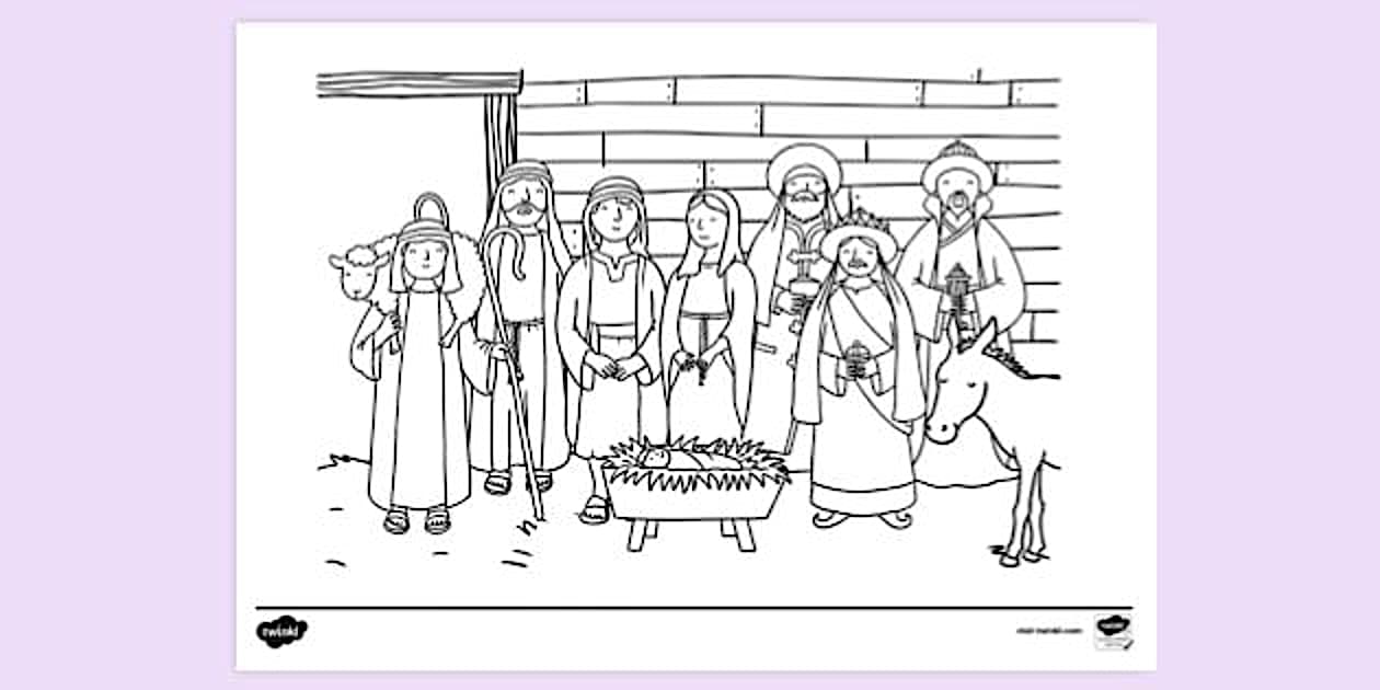 Jesus Birth Colouring Page | Colouring Sheets - Twinkl