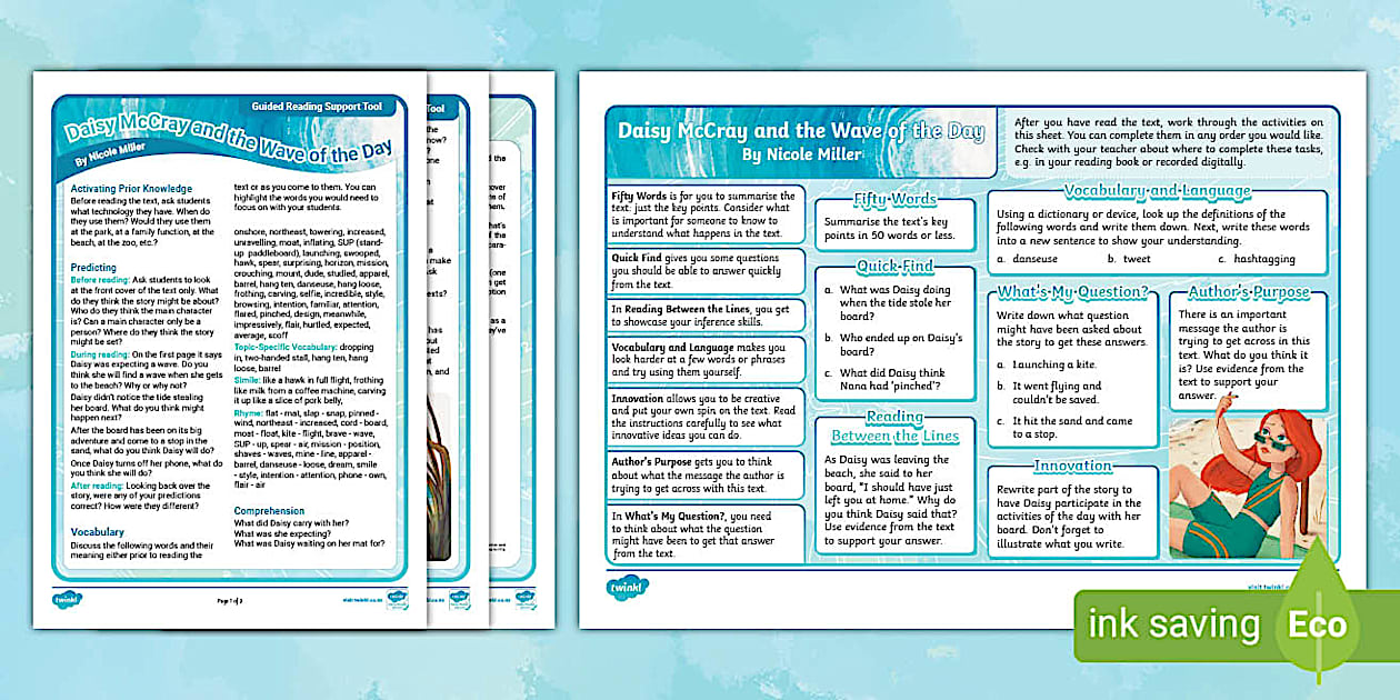 FREE! - Daisy McCray and the Wave of the Day: Reading Comprehension (Years