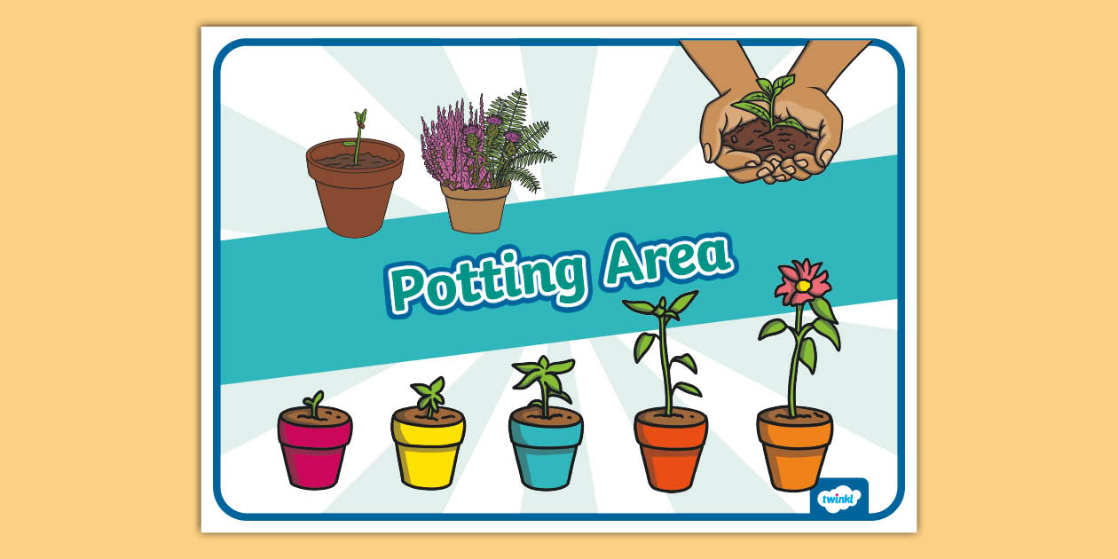 Potting Area Display Poster - Twinkl Gardening - Twinkl