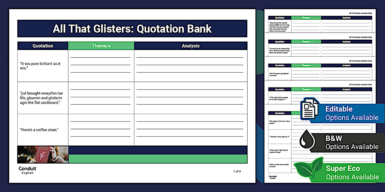 All That Glisters: Quotation Bank (teacher made) - Twinkl