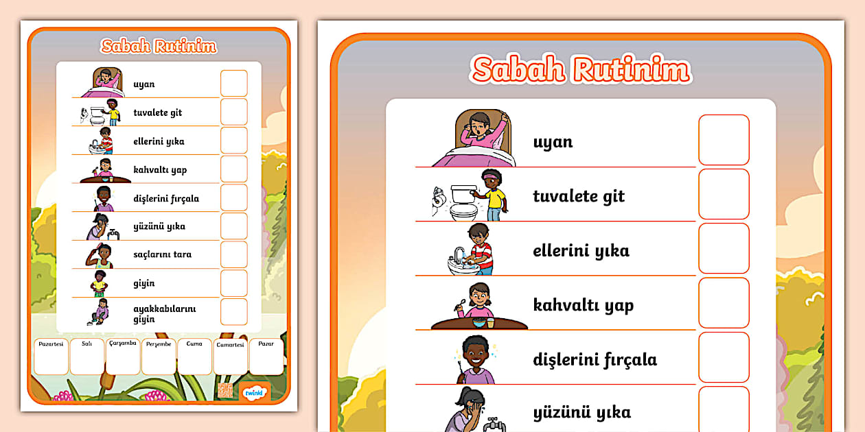 Sabah Rutinim | Liste (Teacher-Made) - Twinkl