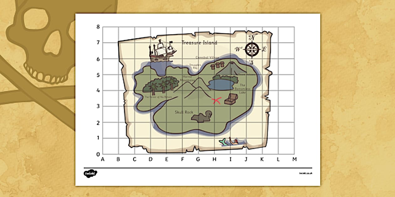 Pirate Treasure Map for Kids (teacher made) - Twinkl