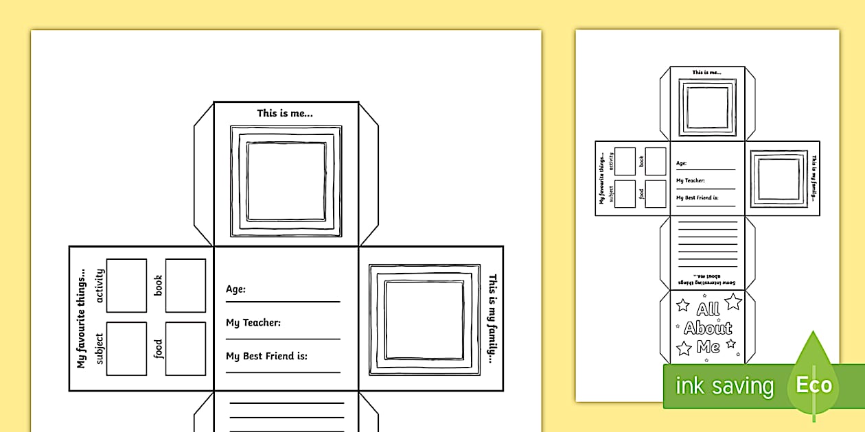 All About Me Cube Activity