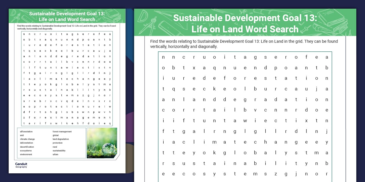 Life on Land Word Search Activity (Teacher-Made) - Twinkl