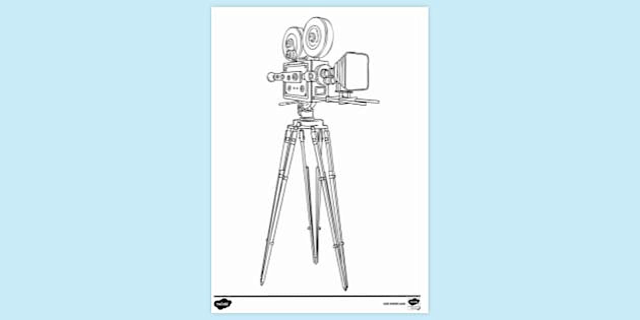 Camera Shot Colouring Sheet | Colouring Sheets - Twinkl