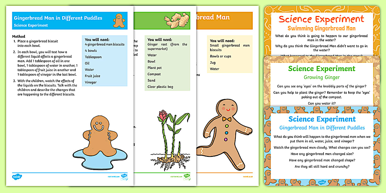 EYLF Gingerbread Man Science Experiments Resource Pack