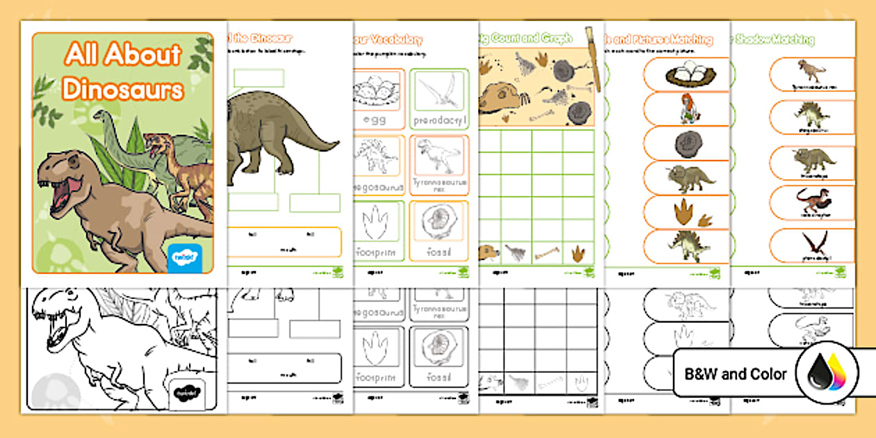 Dinosaur Activity Book for Kindergarten to 2nd-Grade