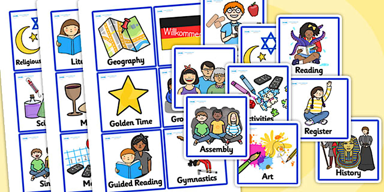 First and Second Class Editable Visual Timetable - Twinkl