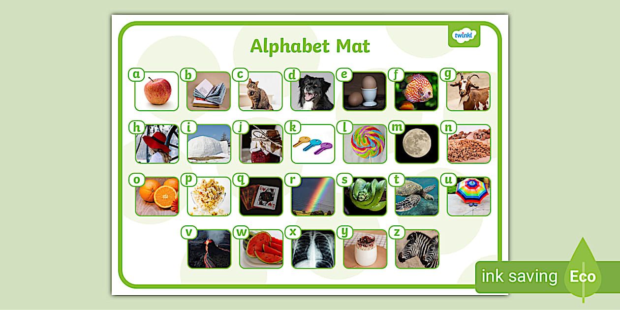 Alphabet Mat with Photos (teacher made) - Twinkl