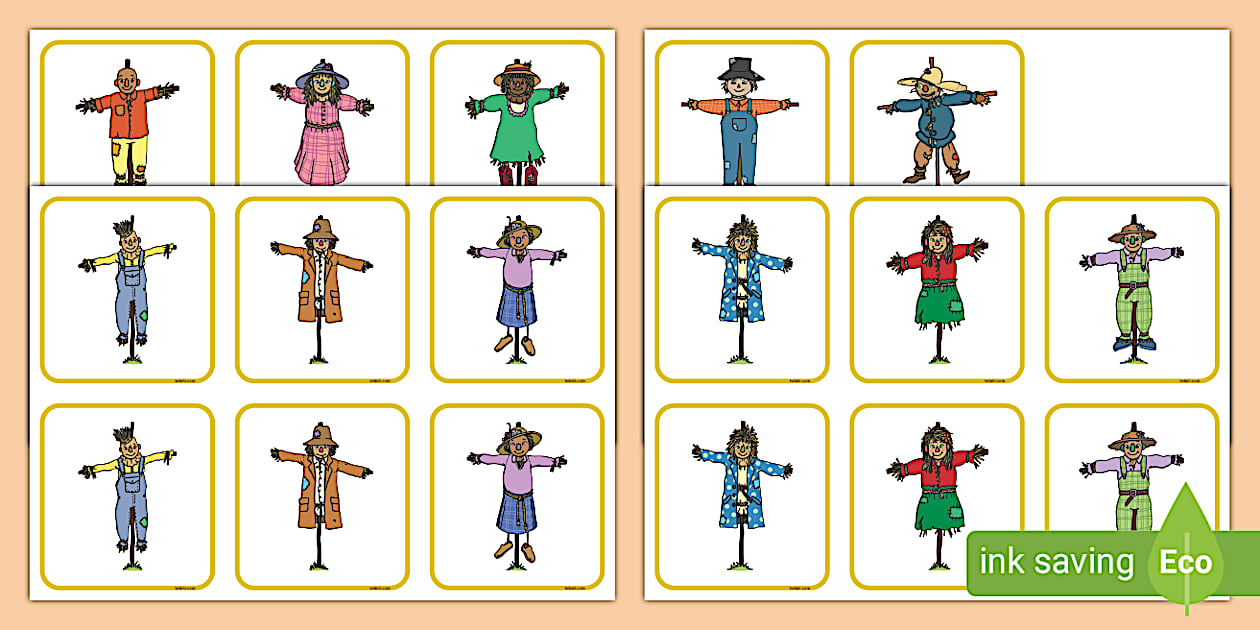 Scarecrow Matching Cards (teacher made) - Twinkl