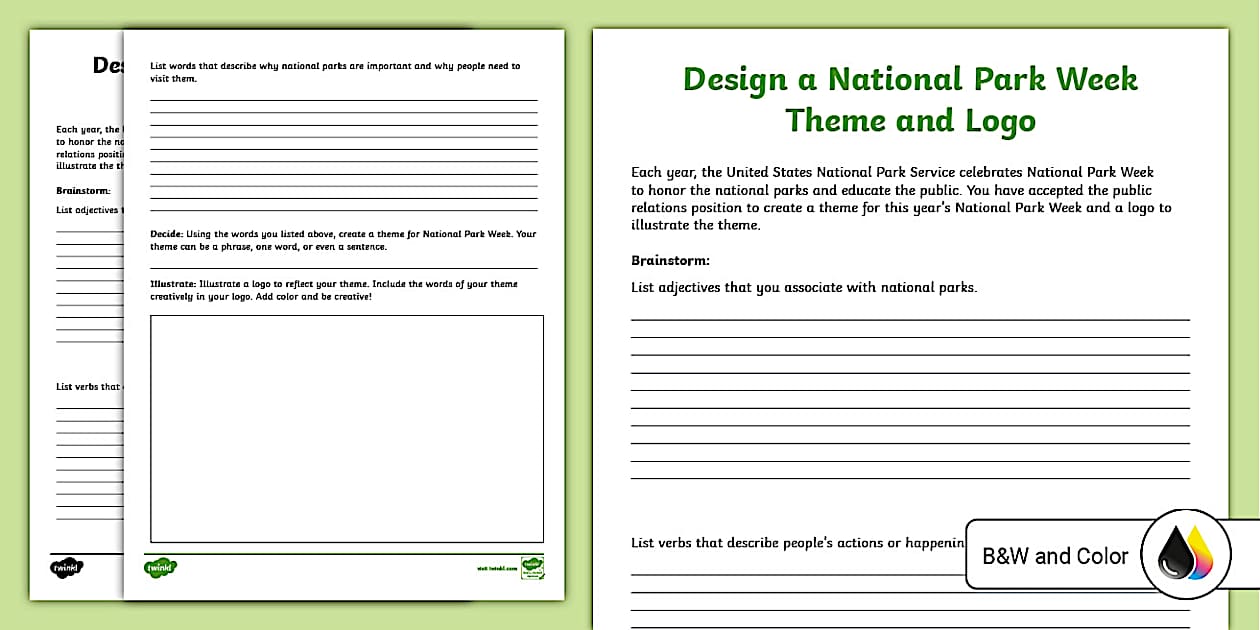 Printable National Park Theme Worksheet Sheet | Twinkl USA