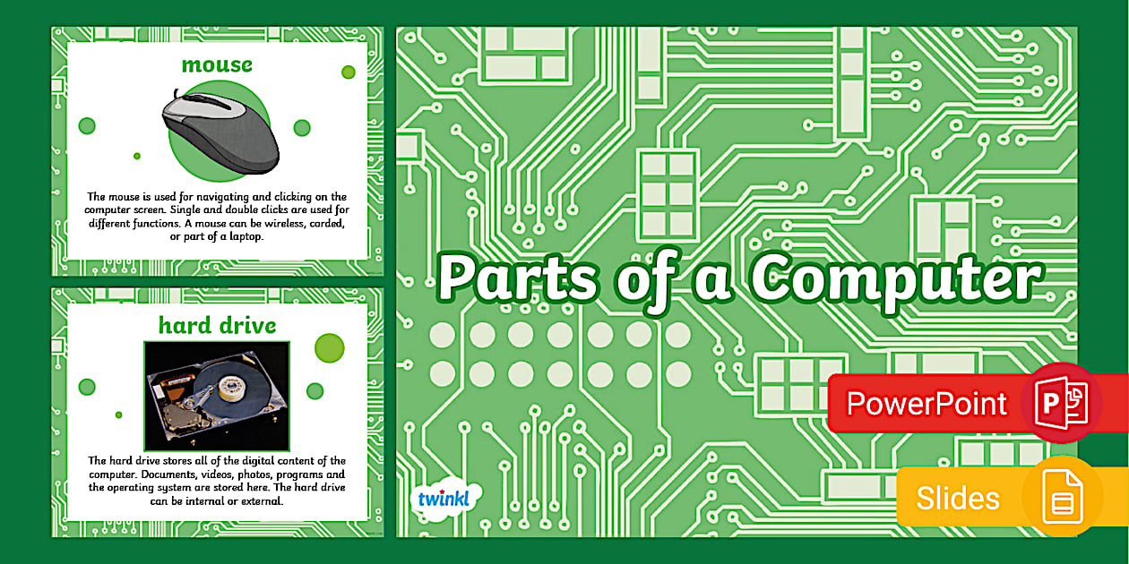 Parts of a Computer PowerPoint & Google Slides for 3rd-5th Grade