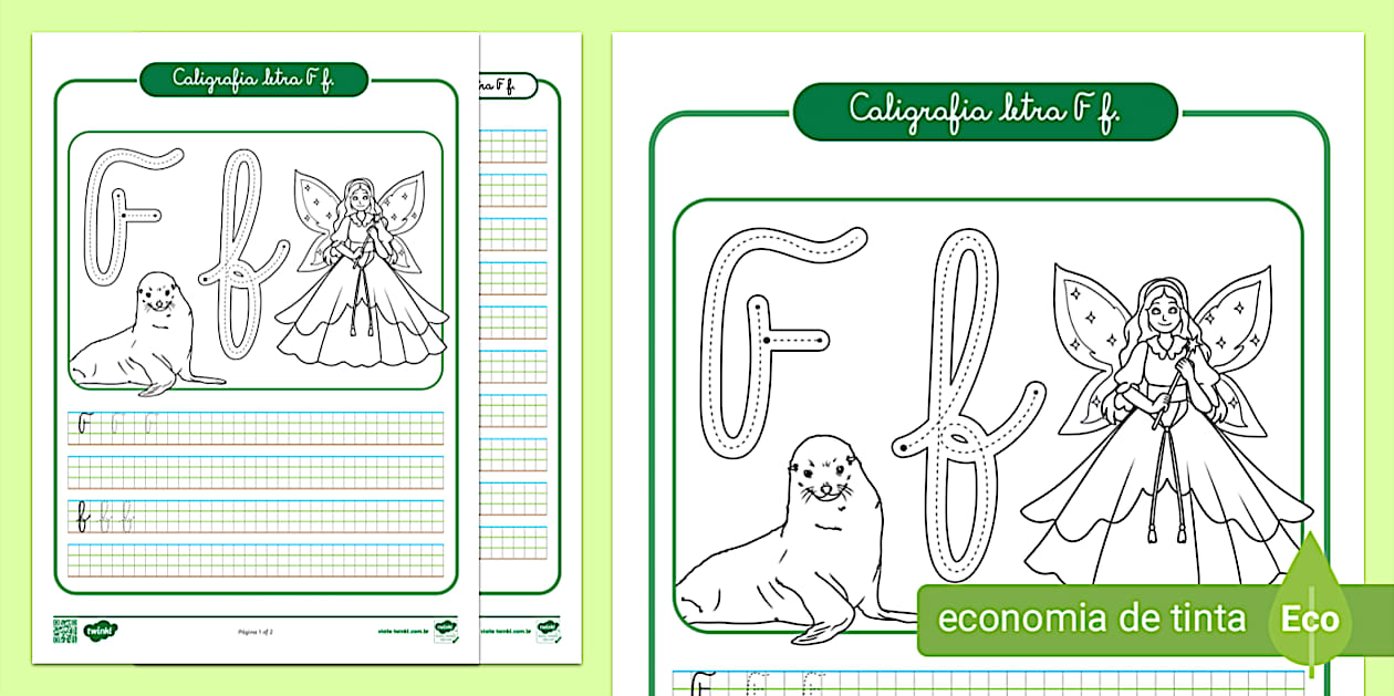 Folhas de caligrafia - Letra F (creat de profesori) - Twinkl