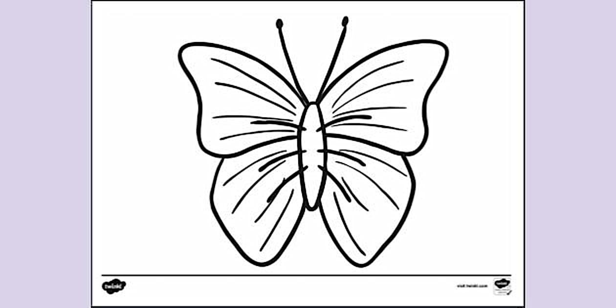 Easy Butterfly Colouring Sheet | Colouring Sheets - Twinkl