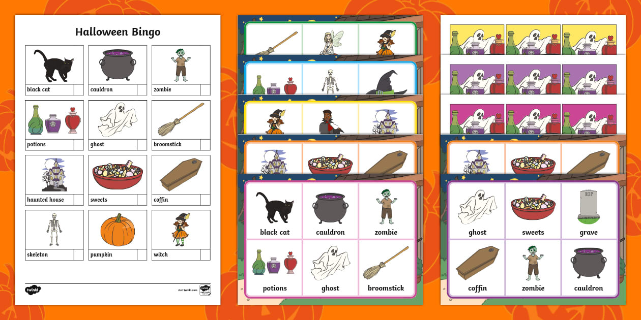 Halloween Themed Bingo and Themed Lotto Activity Pack