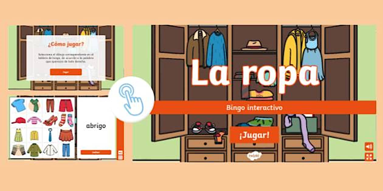 Bingo interactivo: La ropa (teacher made) - Twinkl