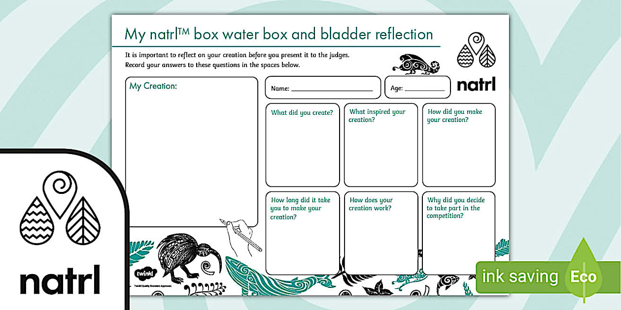 FREE! - natrl™ box water box and bladder reflection (Age 5-9)