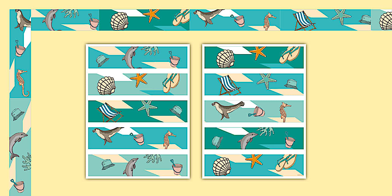 Beach Theme Bulletin Board Borders (teacher made) - Twinkl