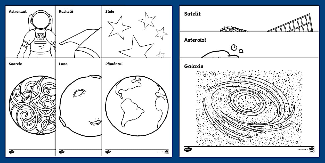 Spațiul cosmic – Desene de colorat (teacher made)