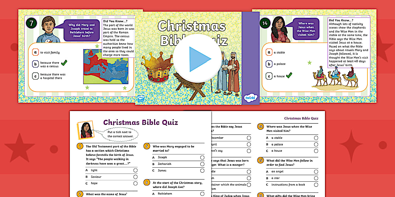 KS2 Christmas Bible Quiz (teacher made) - Twinkl