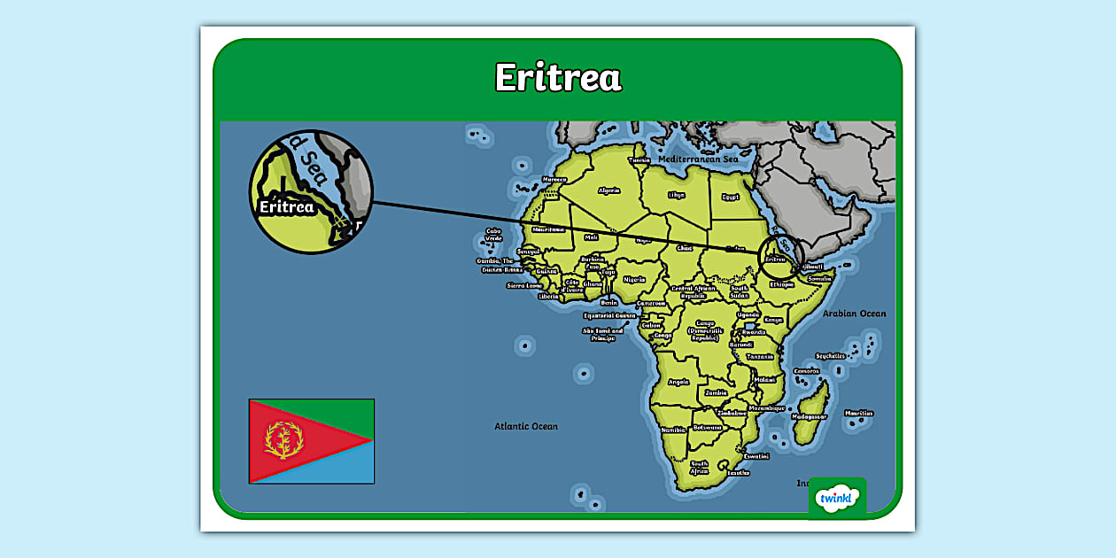 Eritrea Map Display Poster (Teacher-Made) - Twinkl