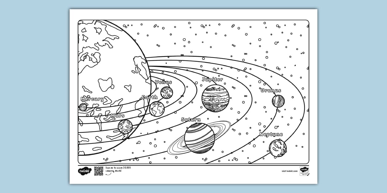 Free Printable Solar System Colouring Page | Colouring Sheet