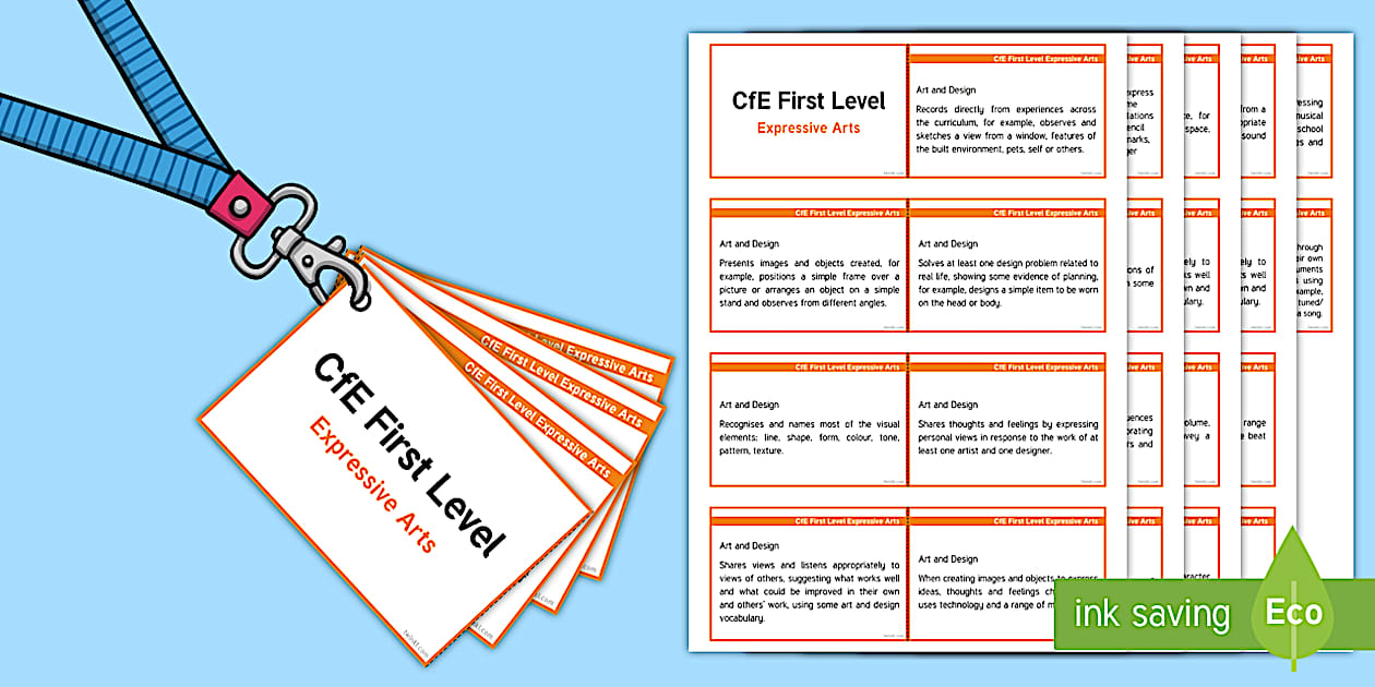 CfE First Level Expressive Arts Lanyard-Sized Benchmarks