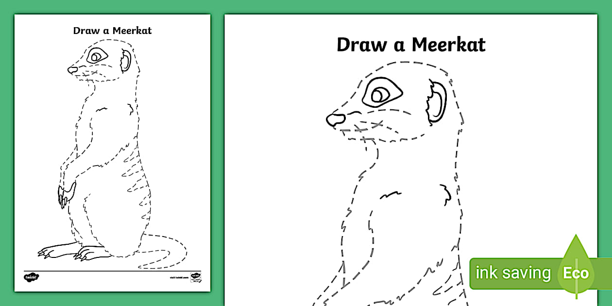 Draw a Meerkat Pencil Control Activity | Twinkl - Twinkl