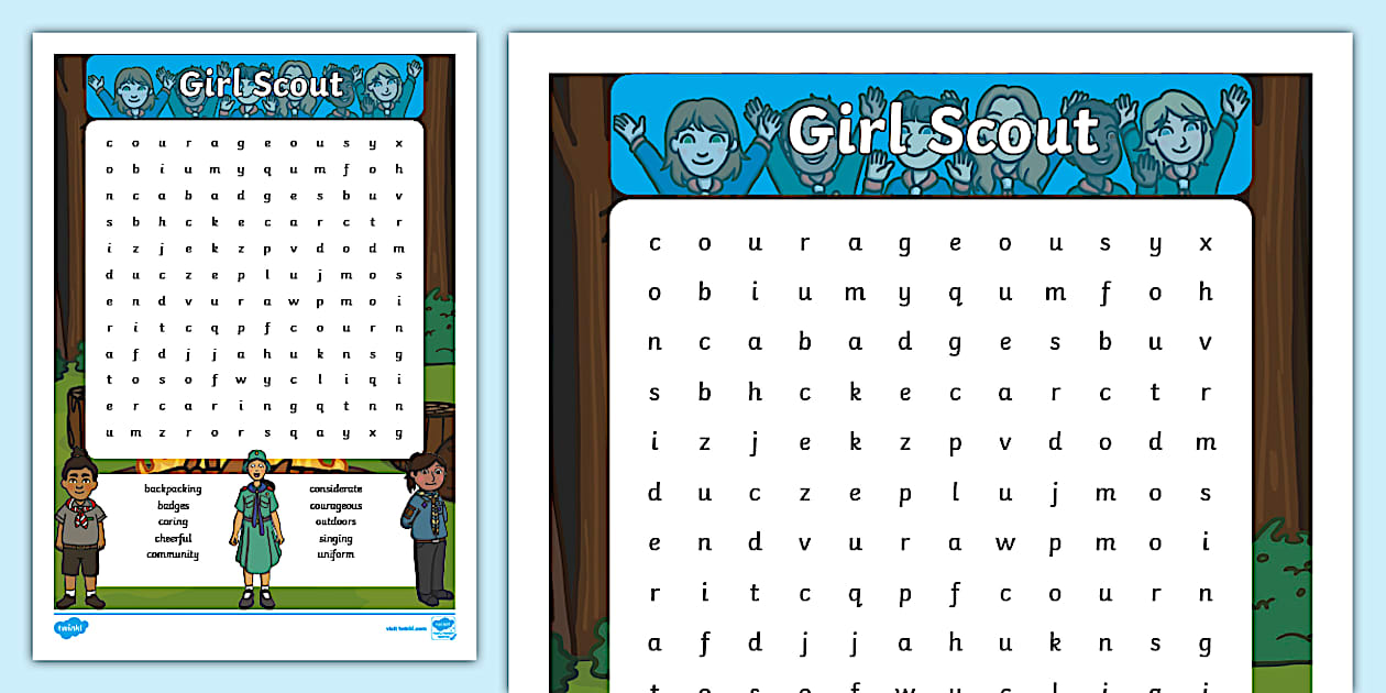 Girl Scout Word Search (teacher made) - Twinkl