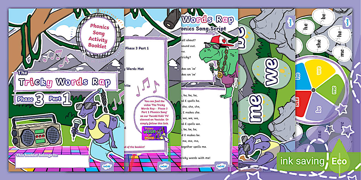 The Tricky Words Rap - Phase 3 Part 1 Phonics Song Activity Booklet