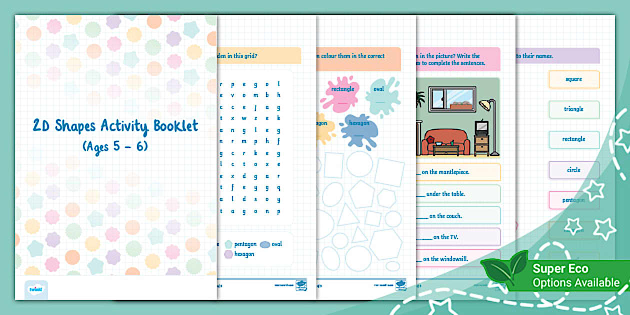 2D Shapes Activity Booklet (Ages 5 - 6) - Twinkl