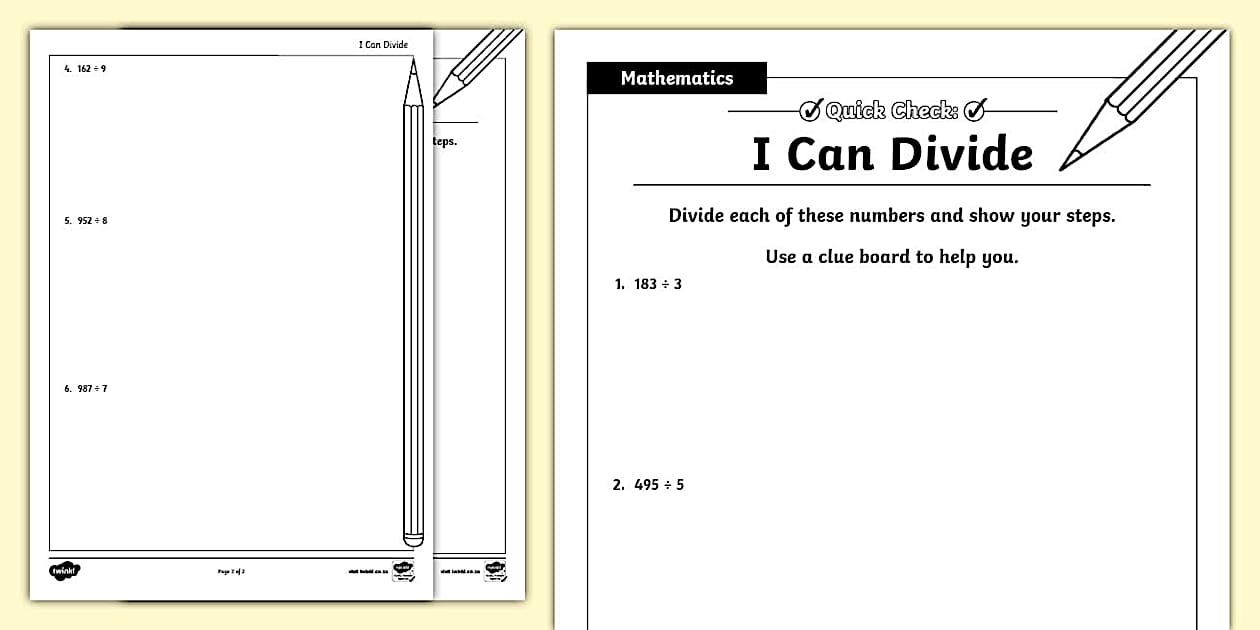 Quick Check: I Can Divide (teacher made) - Twinkl