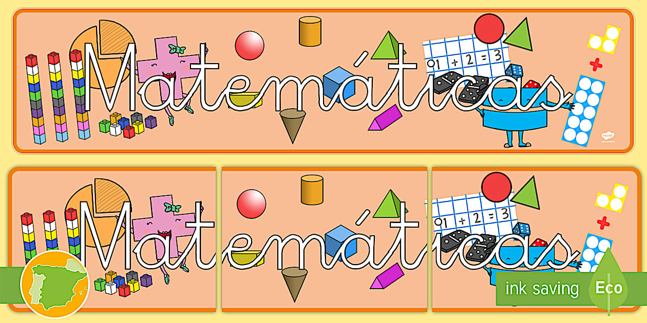Matemáticas Display Banner Spanish (teacher made) - Twinkl