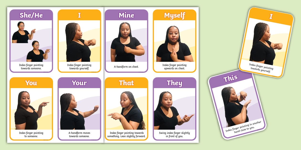 SASL Pronouns Photo Flashcards (professor feito) - Twinkl