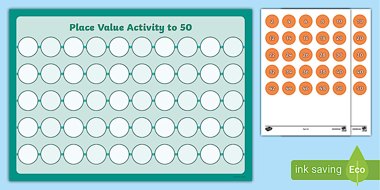 Place Value Activity to 50 (Hecho por educadores) - Twinkl