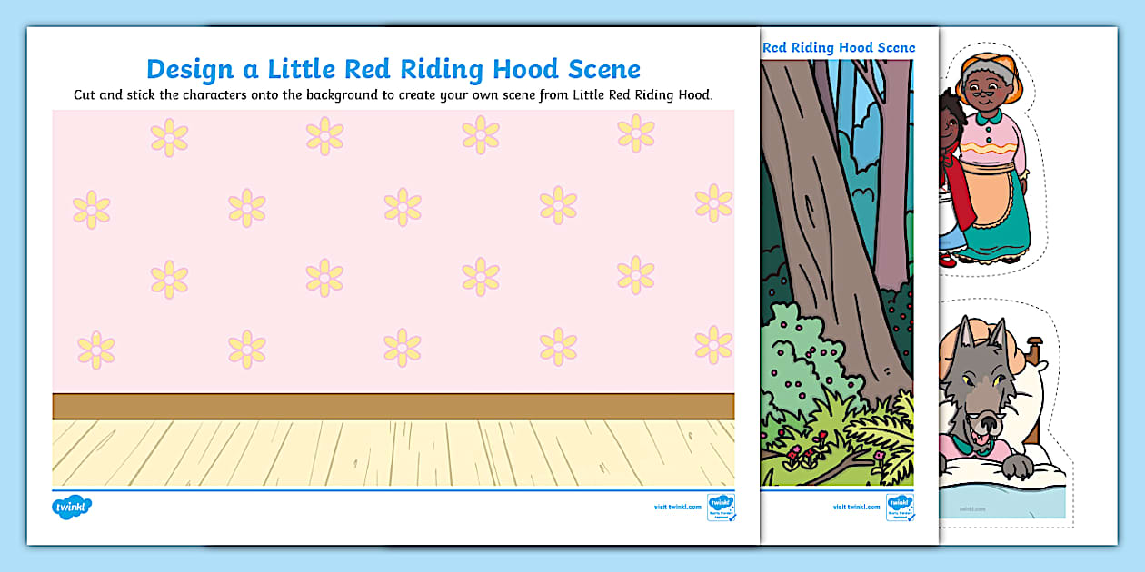 Design a Red Riding Hood Scene Cutting Skills Activity