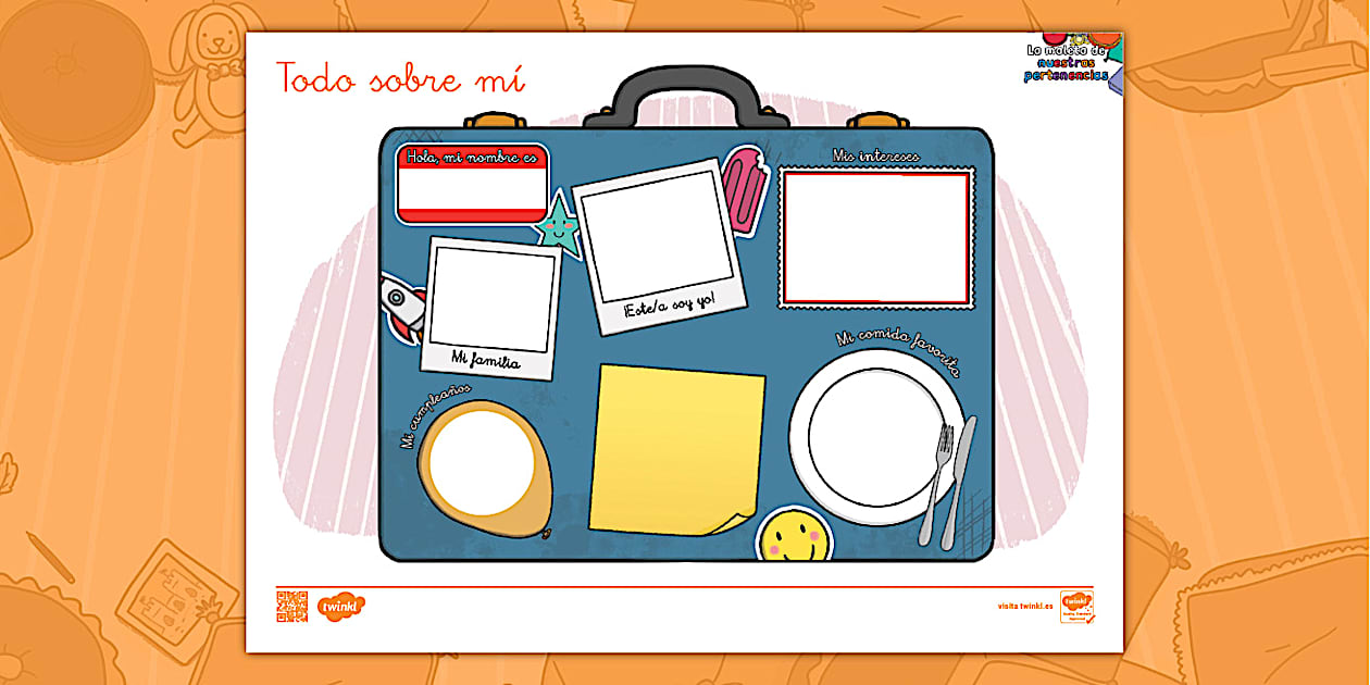 Ficha de actividad: Todo sobre mí - La maleta de nuestras pertenencias
