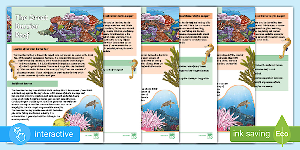The Great Barrier Reef Differentiated Reading Comprehension