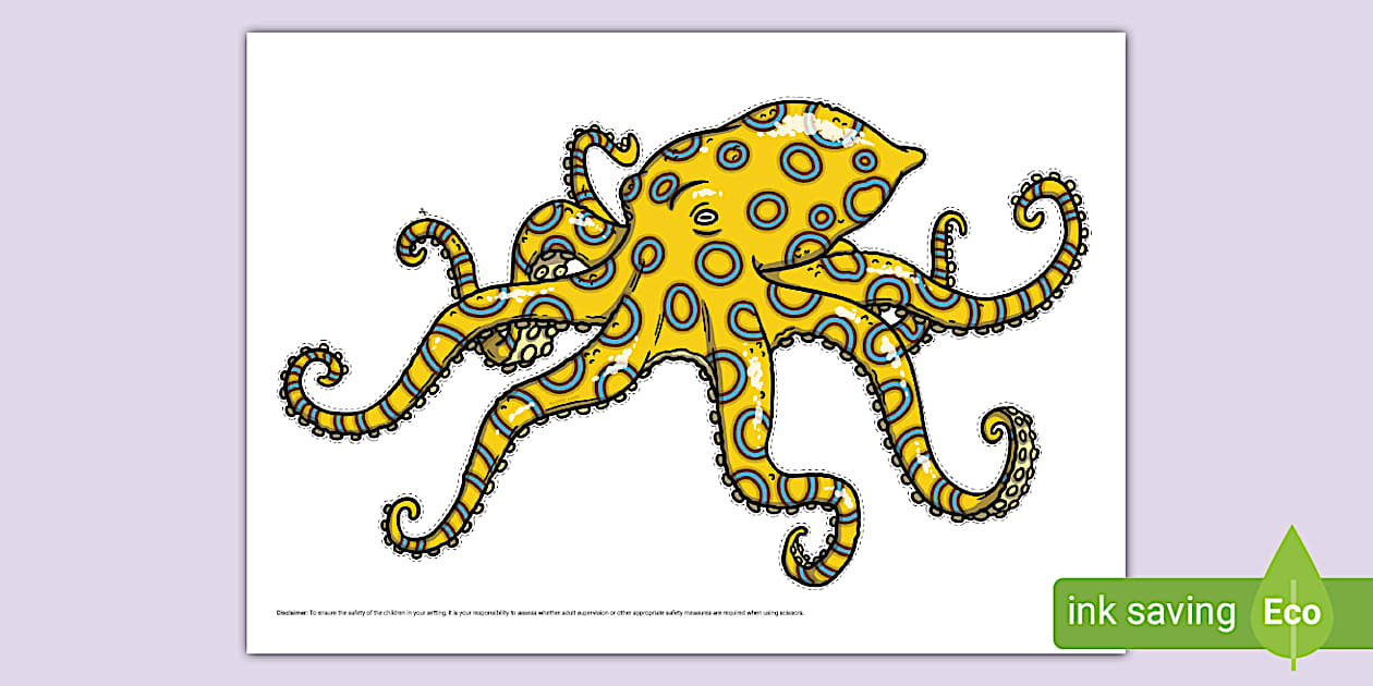 Blue Ringed Octopus Display Cut-Out (Teacher-Made) - Twinkl