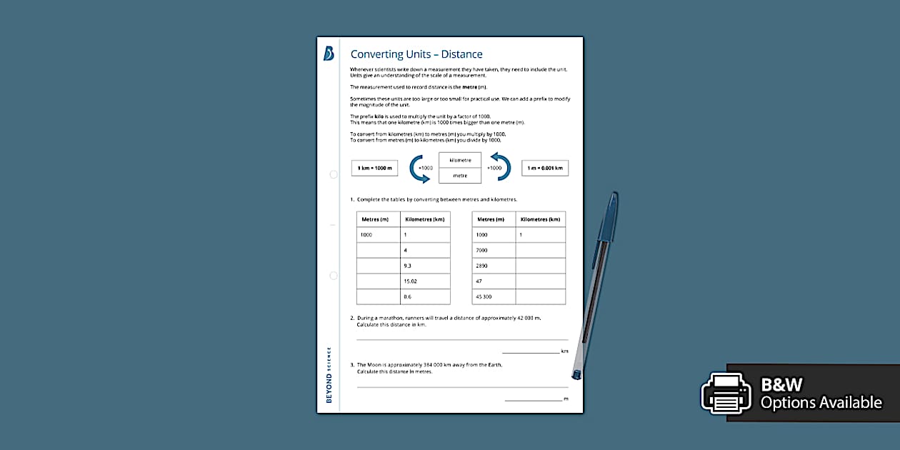 Converting Units - Distance | KS3 Science | Beyond - Twinkl