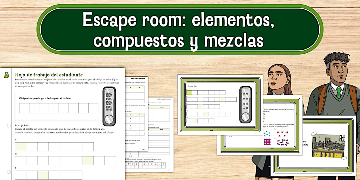 Escape Room Química: Elementos, compuestos y mezclas