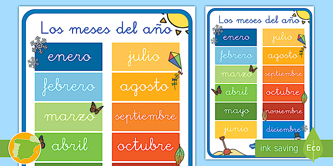 Pósters: Los meses del año | Recursos educativos | Twinkl