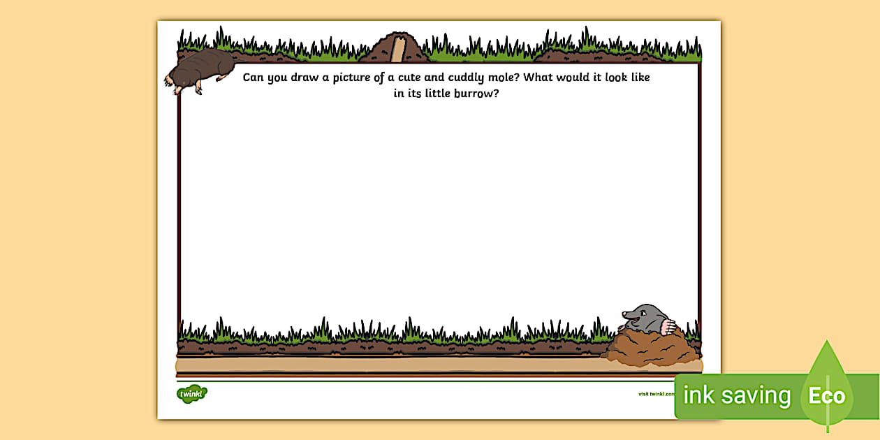Mole Drawing Prompt (teacher made) - Twinkl