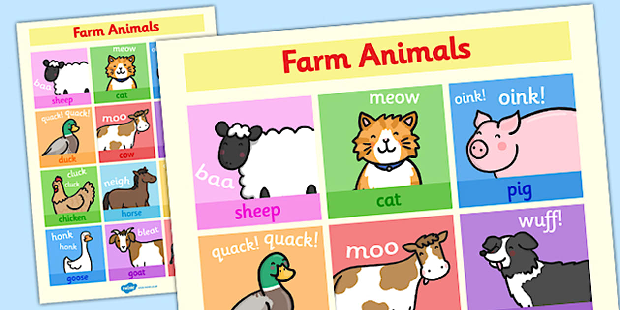Farm Animals - Printable Display Poster - Teaching Resource