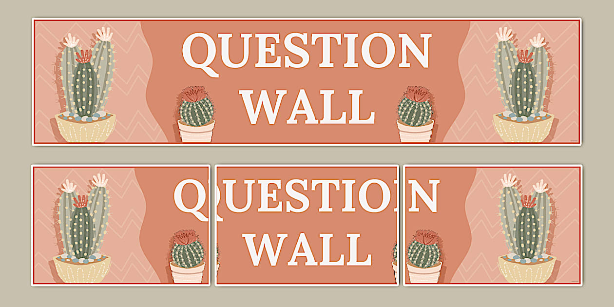 Succulents-Themed Question Wall Display Banner - Twinkl