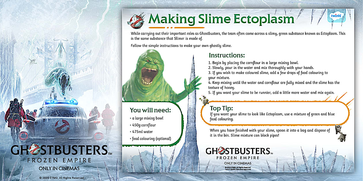 FREE! - Ghostbusters™ Slime Recipe | Make Slime Ectoplasm | Twinkl