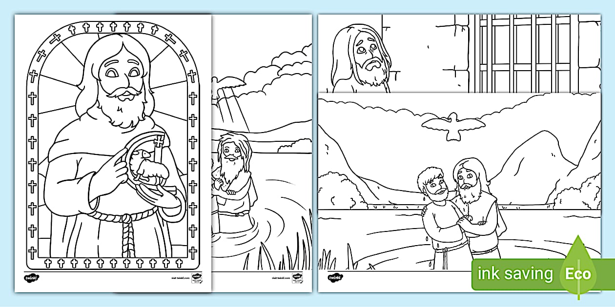 Story of Saint John the Baptist Colouring Sheets - Twinkl